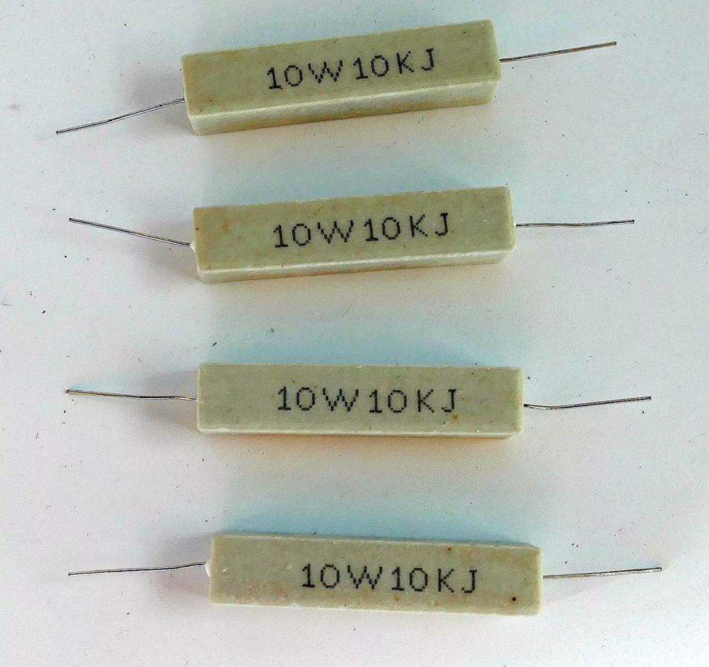 10W10KJ 10,000 Ohm 10 watt wire round ceramic resistors (4 pieces ...